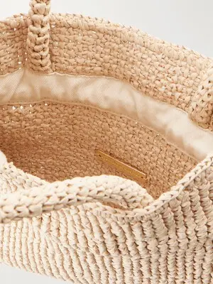 LOEFFLER RANDALL Kylie Woven Raffia Pouch - Neutrals