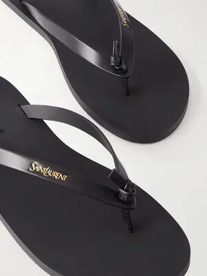 Saint Laurent Leather Pool Flip-flops - Black