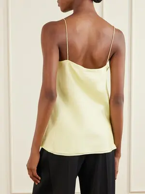 Another Tomorrow Silk-twill Camisole - Yellow