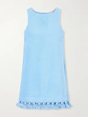 CAP D’ANTIBES Manon Cotton-terry Mini Dress - Blue