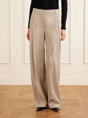 Stella McCartney Pleated Wool-twill Straight-leg Pants