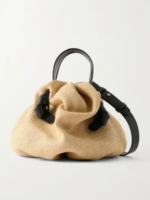 NEOUS Taurus 2.0 Raffia And Leather Shoulder Bag