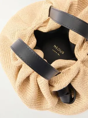 NEOUS Taurus 2.0 Raffia And Leather Shoulder Bag