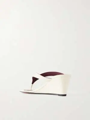 NEOUS Tercus 50 Leather Thong Sandals - Cream
