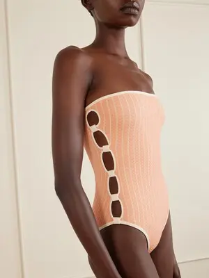 ERES Golden Cut-out Jacquard Swimsuit - Orange