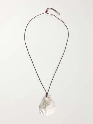 LOREN STEWART Sea Chalice Sterling And Leather Cord Necklace - Silver