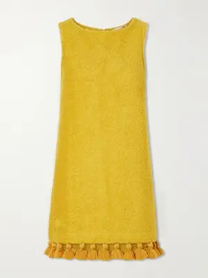 CAP D’ANTIBES Manon Cotton-terry Mini Dress - Yellow
