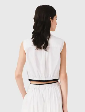 Maje Cropped Sleeveless Shirt