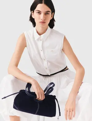 Maje Cropped Sleeveless Shirt