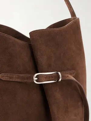 LIFFNER Large Suede Buckled Shoulder Bag