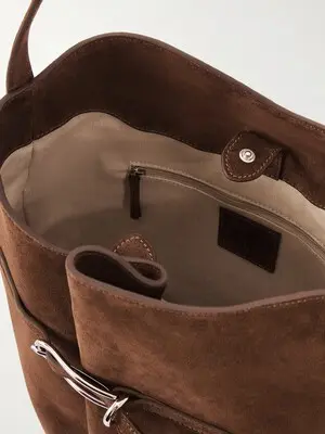 LIFFNER Large Suede Buckled Shoulder Bag