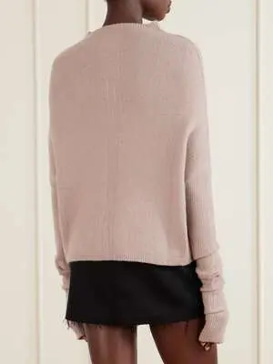 Rick Owens Crater Cashmere-blend Turtleneck Sweater - Blush