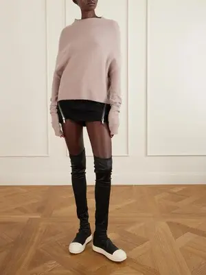 Rick Owens Crater Cashmere-blend Turtleneck Sweater