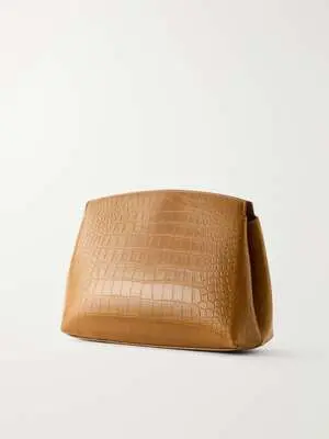 LIFFNER Pushlock Croc-effect Leather Clutch - Tan