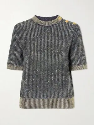 Balmain Embellished Tweed Sweater - Multi