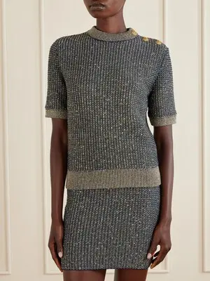 Balmain Embellished Tweed Sweater - Multi