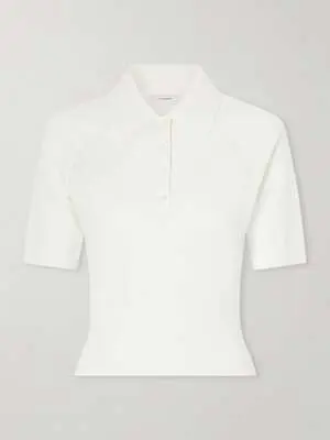 Givenchy Cropped Cotton-blend Polo Shirt - Ivory