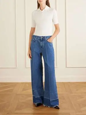 Givenchy Cropped Cotton-blend Polo Shirt - Ivory
