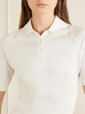 Givenchy Cropped Cotton-blend Polo Shirt - Neutrals