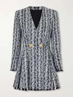 Balmain Tweed Mini Dress - Black
