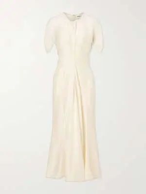 Khaite Ria Silk-blend Midi Dress - Ivory