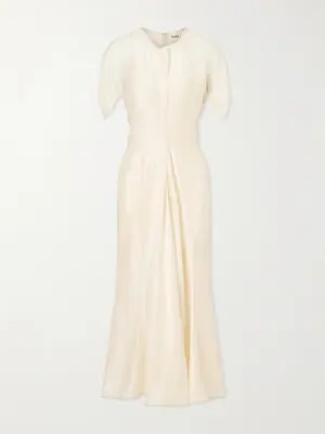 Khaite Ria Silk-blend Midi Dress - Neutrals