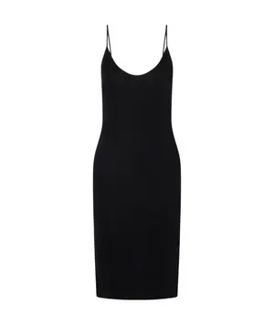 Saint Laurent Jersey Midi Dress - Black