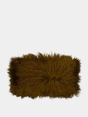 Maison De Vacances Tibetan Goat Hair And Linen Cushion - Brown