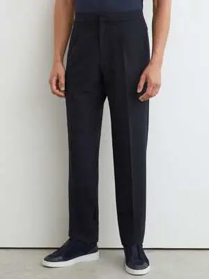 REISS Sidney Stripe Tapered Pleated Trousers