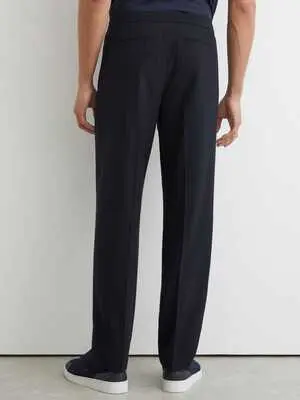 REISS Sidney Stripe Tapered Pleated Trousers