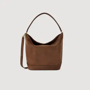 Sandro Tangoso Suede Bucket Bag - Brown
