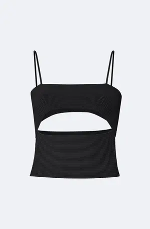 Lapointe Matte Viscose Slit Tank - Black