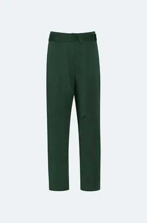 Lapointe Satin Belted Cropped Pant - Forest