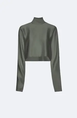 Lapointe Doubleface Satin Caftan Top - Pine