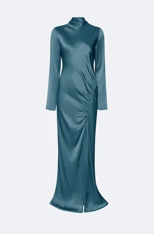 Lapointe Satin Tab Gown - Slate