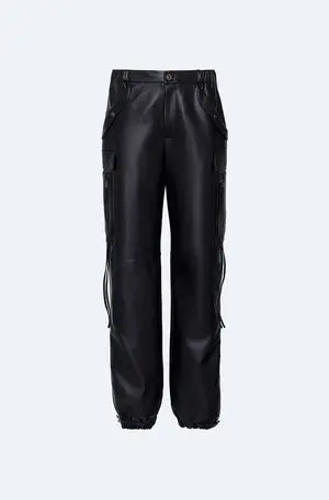 Lapointe Faux Leather Utility Jogger Pant - Black