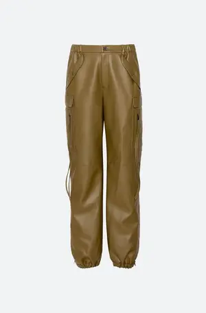 Lapointe Faux Leather Utility Jogger Pant - Dark Olive