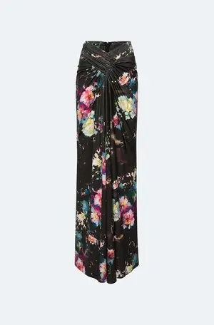 Lapointe Floral Jersey Wrap Maxi Skirt - Technicolor Floral