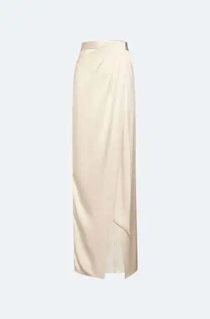 Lapointe Doubleface Satin Maxi Skirt - Ecru