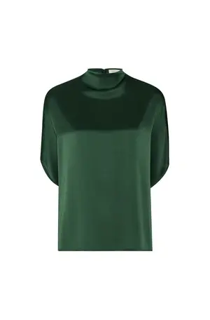 Lapointe Lapointe Cape Tee In Doubleface Satin Forest