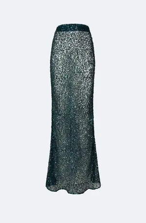Lapointe Net Paillette Maxi Skirt - Oz