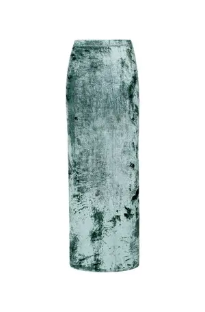 Lapointe Velvet Skirt - Green
