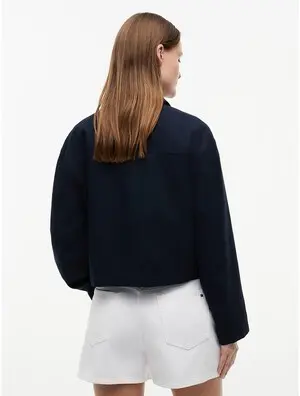 Tommy Hilfiger Linen-blend Cropped Shirt Jacket