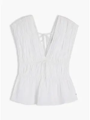 Tommy Hilfiger Sleeveless Smocked Top