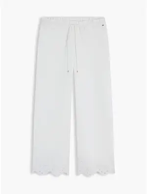 Tommy Hilfiger Embroidered Eyelet Cropped Pull-on Pant