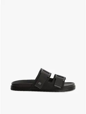 Tommy Hilfiger Double-strap Suede Sandal - Black