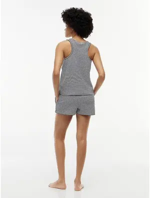Tommy Hilfiger Striped Racerback Tank And Short Sleep Set