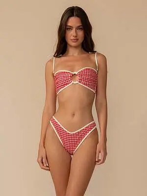 Victoria's Secret Montce Binded Tori Ties Bandeau Bikini Top - Multicolored