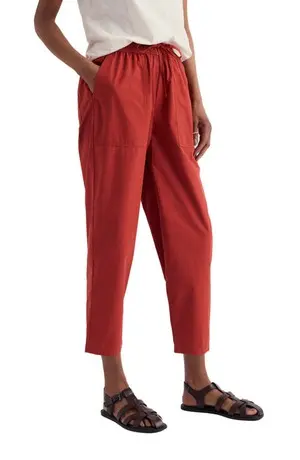 SEASALT CORNWALL Sholl Drawstring Tapered Organic Cotton Twill Pants - Masala