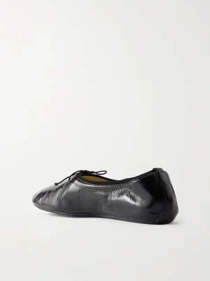 Phoebe Philo Gathered Crinkled Leather Ballet Flats